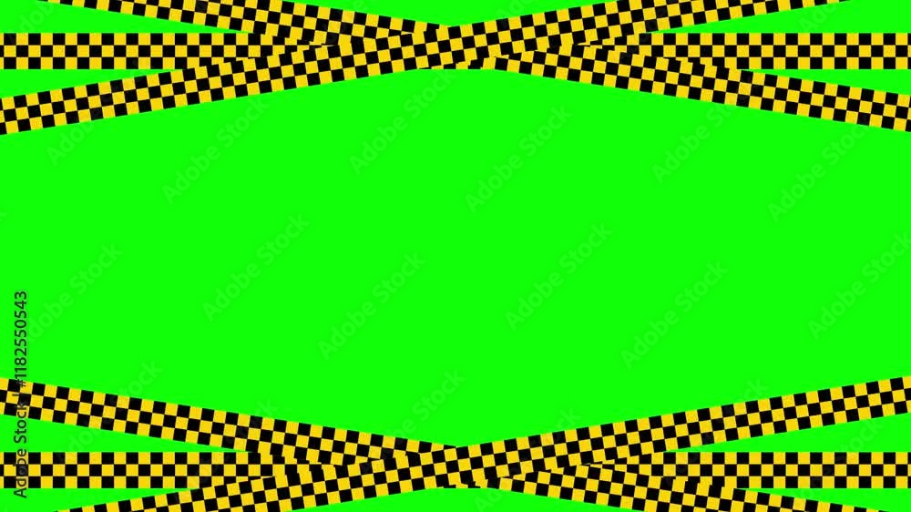 crossed Yellow black tape animation. Do not cross motion on green ...