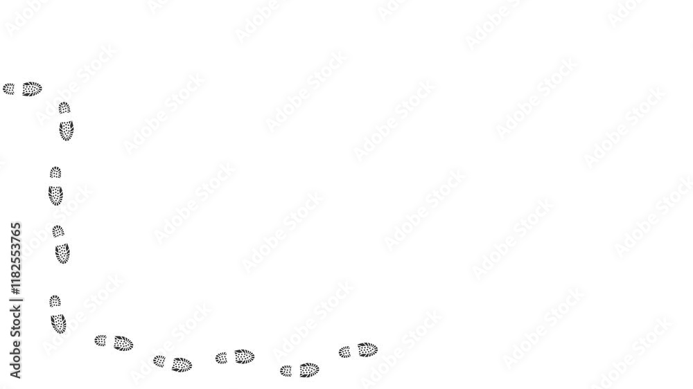 Human footprint animation. Leaving boots prints on the floor from left ...
