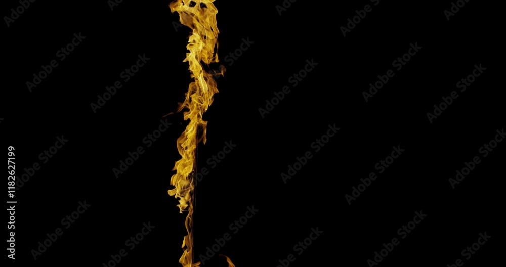 Fire and flame on alpha channel 4K. Realistic burning fire on the ...
