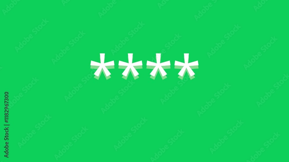 Typing on Password Column and Clicking Sing In Button Computer Animation on White Background and ...