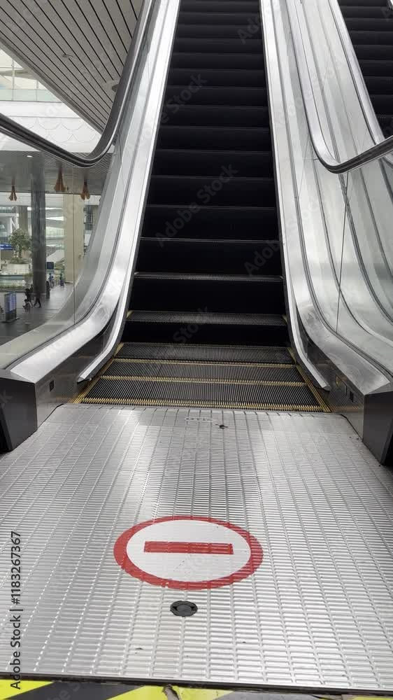Escalator Out of Service Notice A Still Image of an Escalator with a ...