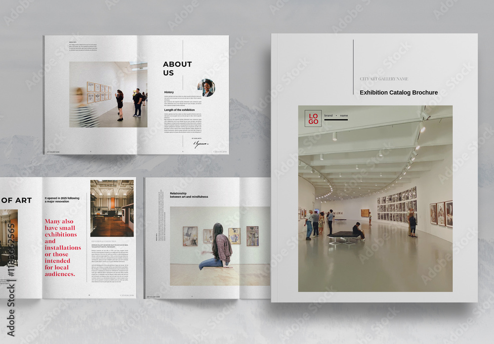 Art Gallery Exhibition Catalog Brochure Layout Stock Template | Adobe Stock