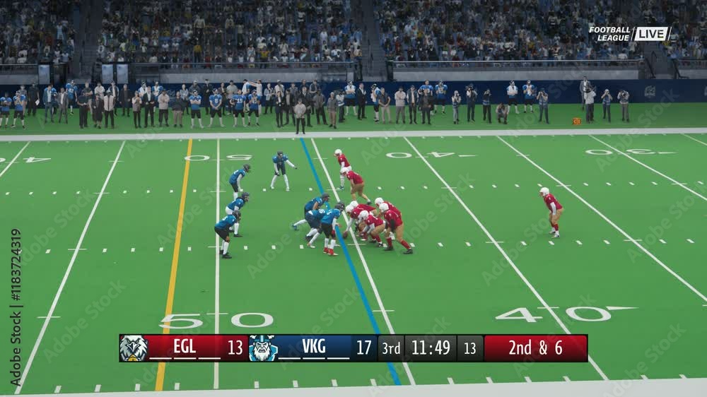 Edited Montage: National American Football Championship. Professional ...
