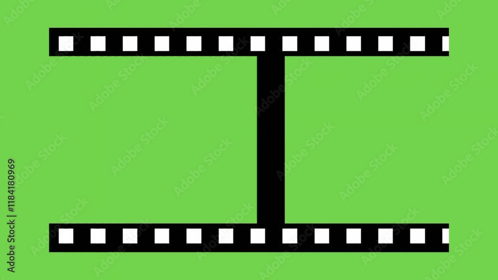 Film Strip Reel Overlay Loop Chroma Key Green Screen. Negative Film ...