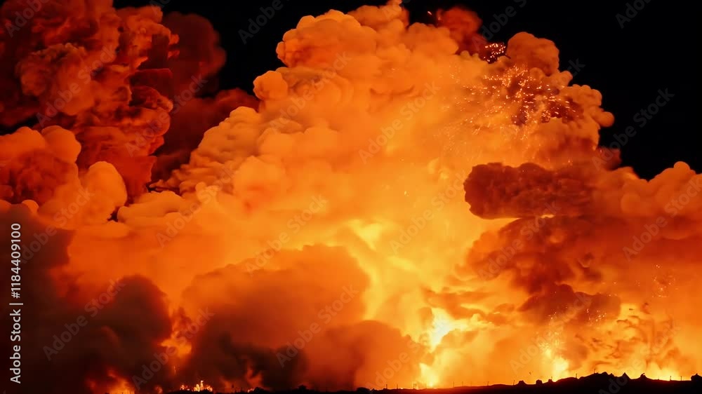 realistic set fiery explosion explosion blast fire inferno smoke flames ...