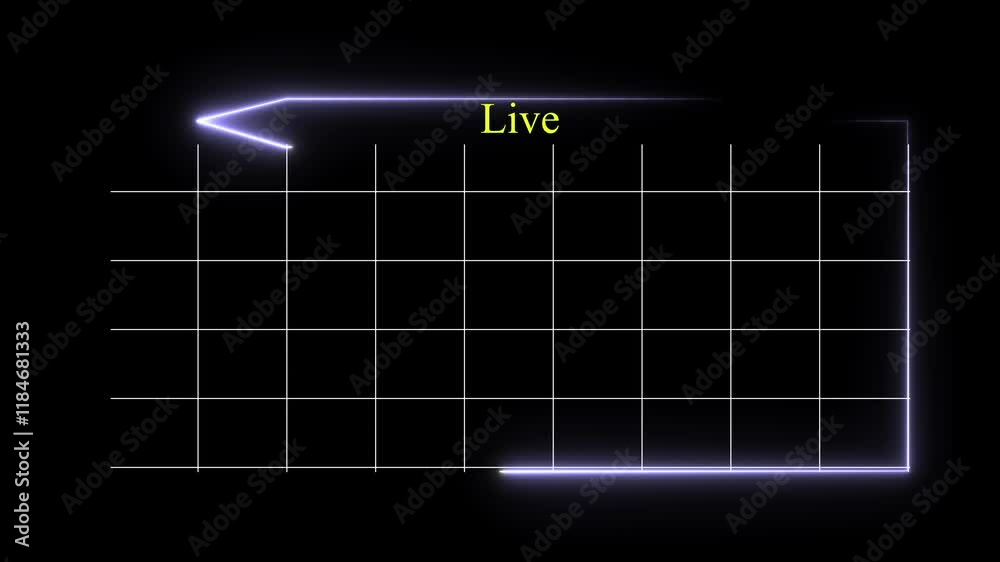 live neon text frame animation box frame neon frame live game live 4k ...