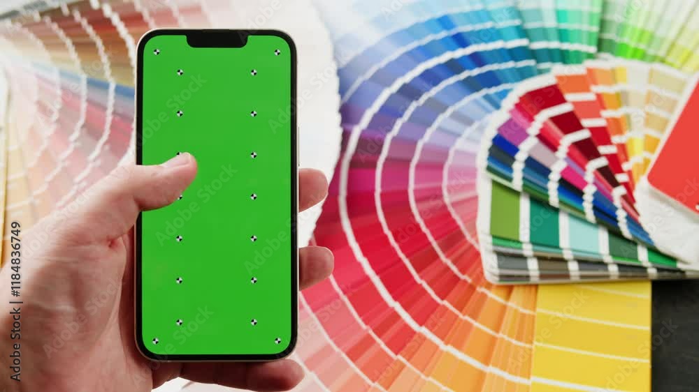 Color pallet, choosing the color by designer, chroma key phone app ...