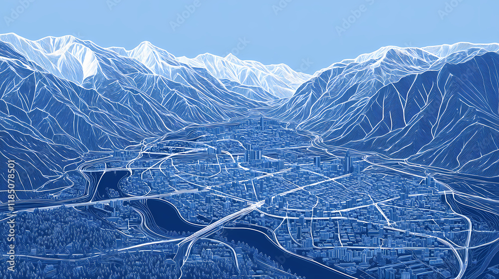 Photo & Art Print Blueprint us city map of glenwood springs, colorado ...