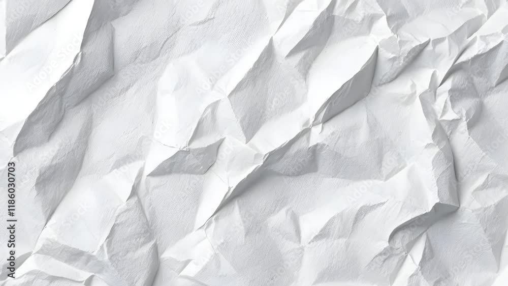 Animated crinkled White Paper Texture Background.4K Animation Crinkled ...