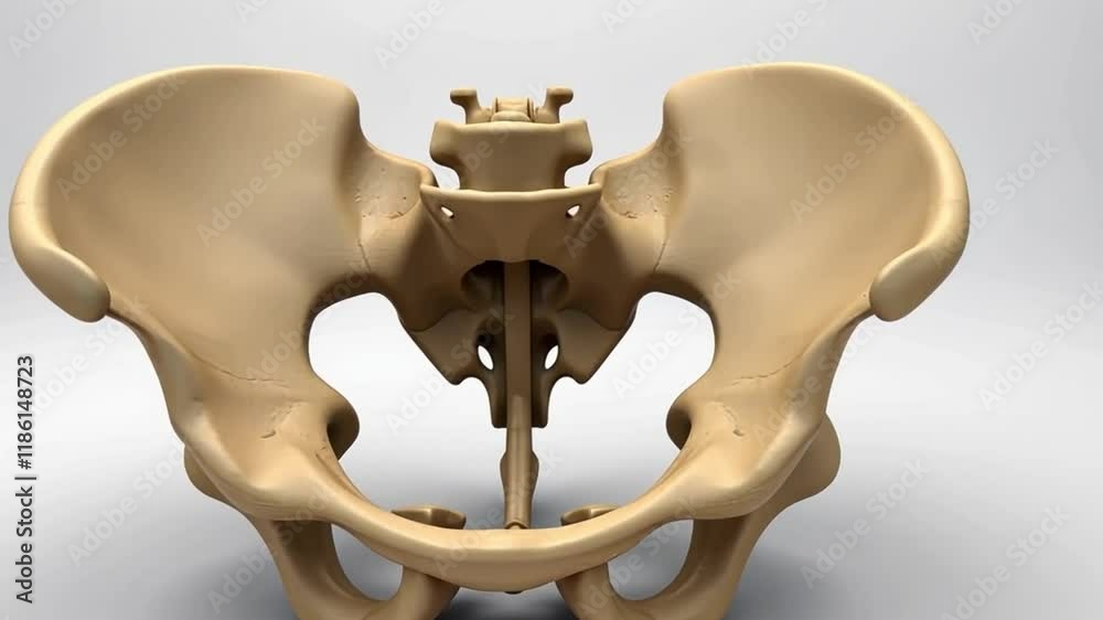 Stockvideo This 3D model shows the bones of the pelvis. It shows the ...