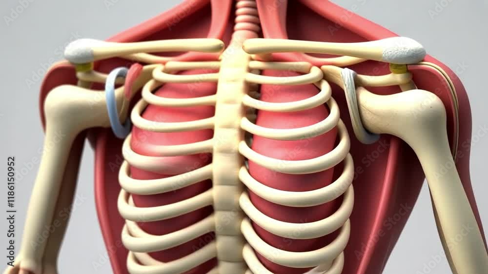 This 3D model of the shoulder shows the scapula, clavicle and humerus ...