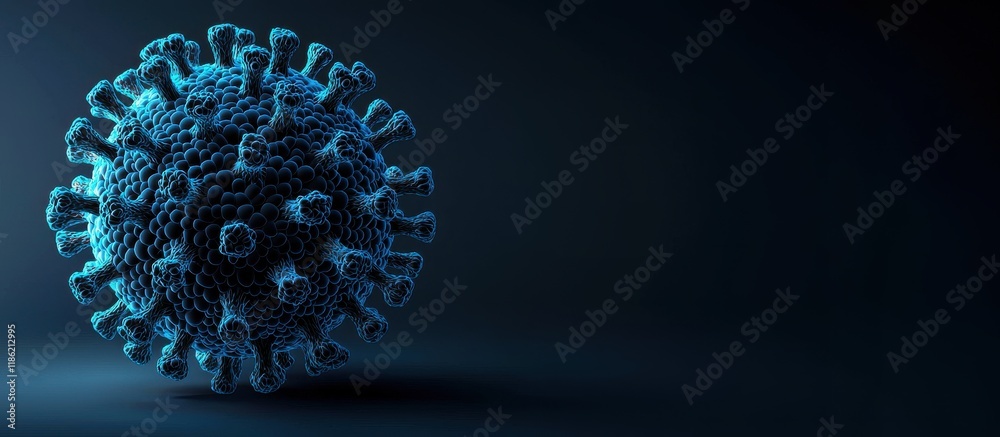 Human metapneumovirus (HMPV) concept. A detailed 3D illustration of a ...