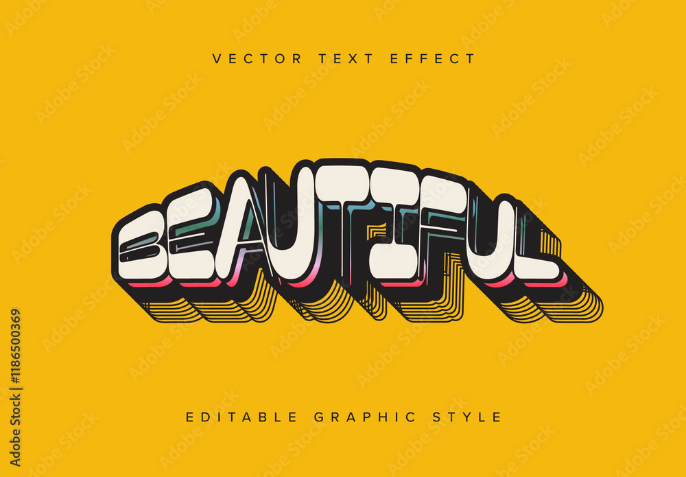 Colourful Bold Layered Text Effect Mockup Stock Template | Adobe Stock