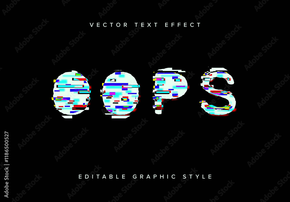 Glitch Text Effect Mockup Stock Template | Adobe Stock