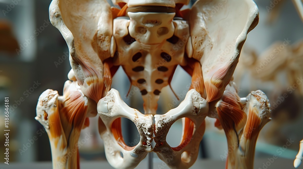 Poster Cross-section of the human pelvis muscles, highlighting the ...