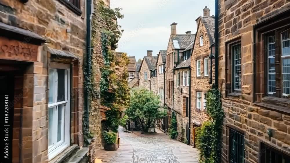 Cobblestone Lane: A charming and picturesque cobblestone lane winds its ...