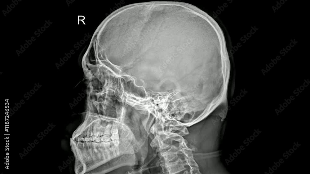 Skull Lateral Radiograph Demonstrating Cranial Bone Anatomy vídeo do ...