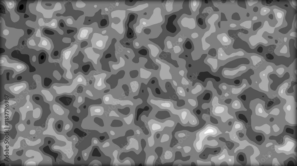 This pattern displays a grayscale camouflage-like texture with ...