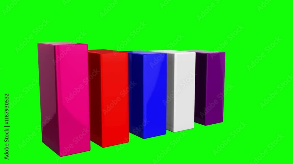 Colorful bars animation on green screen background for dynamic video ...