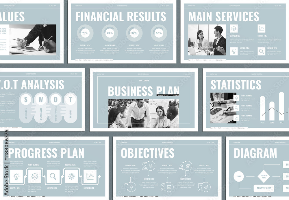 Business Plan Presentation Template Stock Template | Adobe Stock