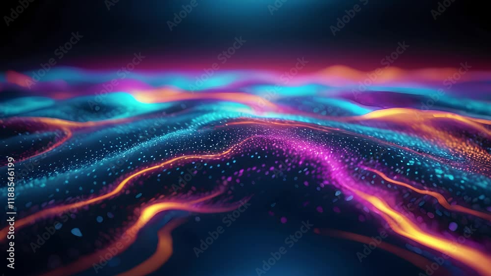 Abstract neon background with Dynamic vibrant gradient lines ...