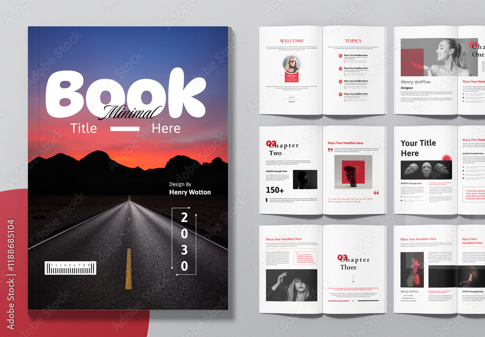 Minimal Book Template Layout Stock Template | Adobe Stock