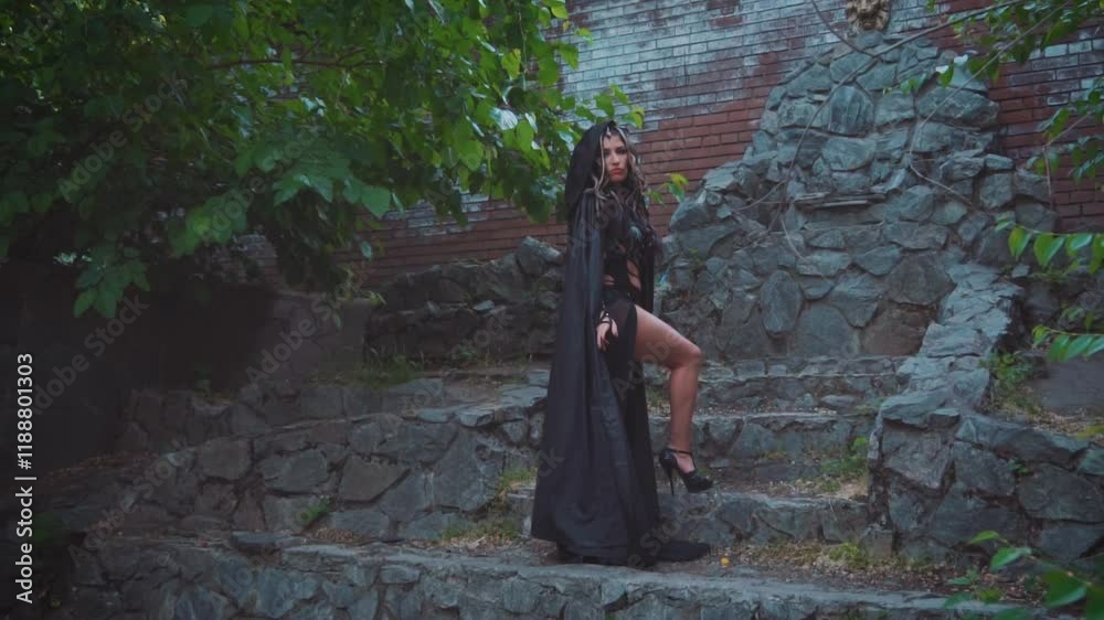 Fantasy woman Medusa gorgon Greek goddess. Black gothic carnival ...