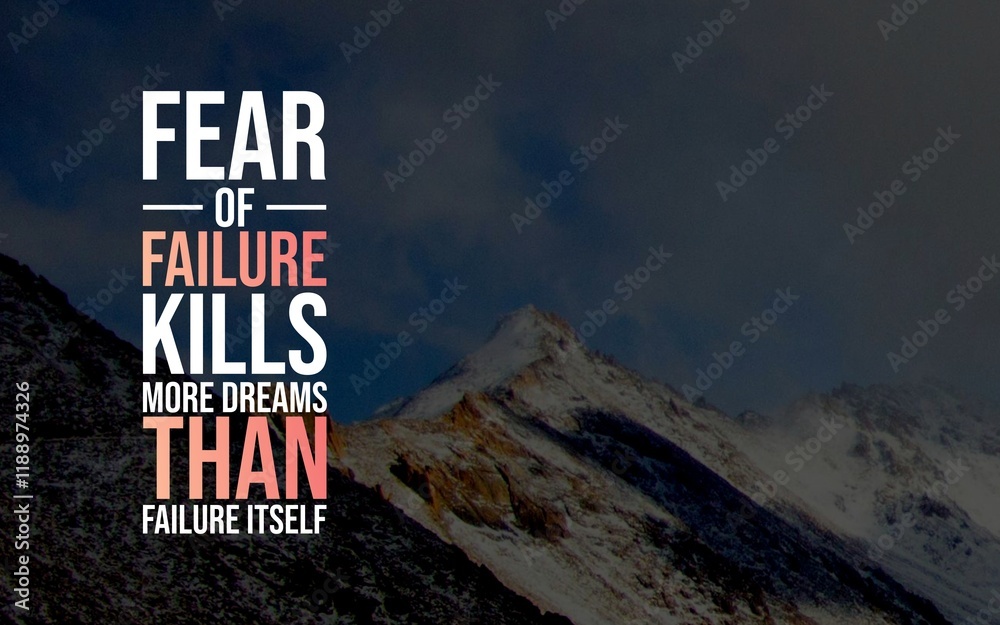 Poster Motivational quotes about overcoming the fear of failure – Wall ...