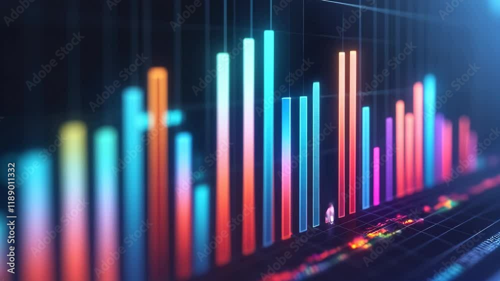 This captivating display highlights a range of data through dynamic bar graphs. The bright ...
