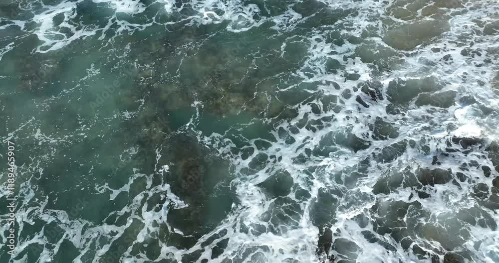 Sea level rise. Climate Change. Waves on a beach - water flowing into ...