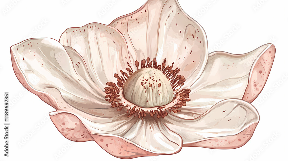 Photo & Art Print Vector illustration of a detailed front view sepal on ...