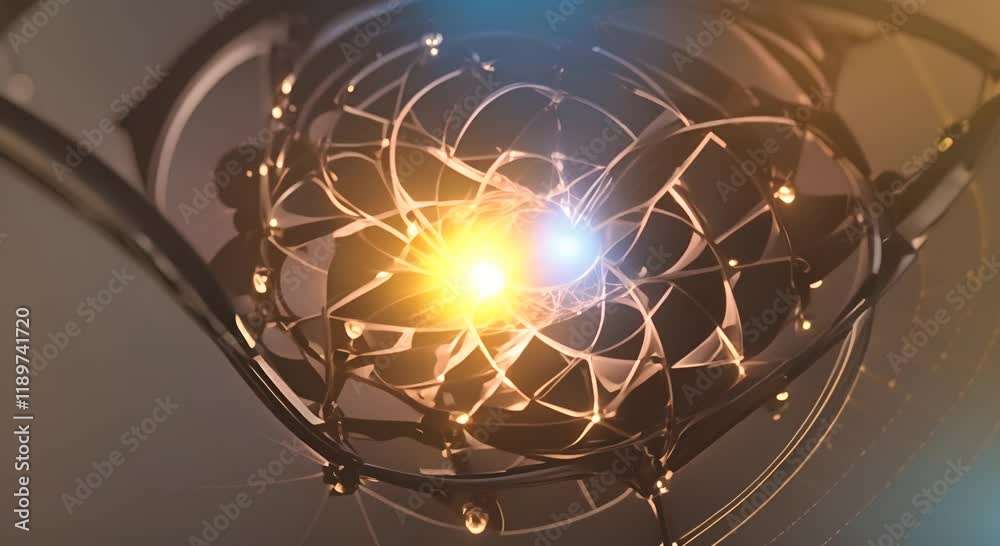 Atomic structure video electrons orbiting nucleus their energy levels and motion within the ...