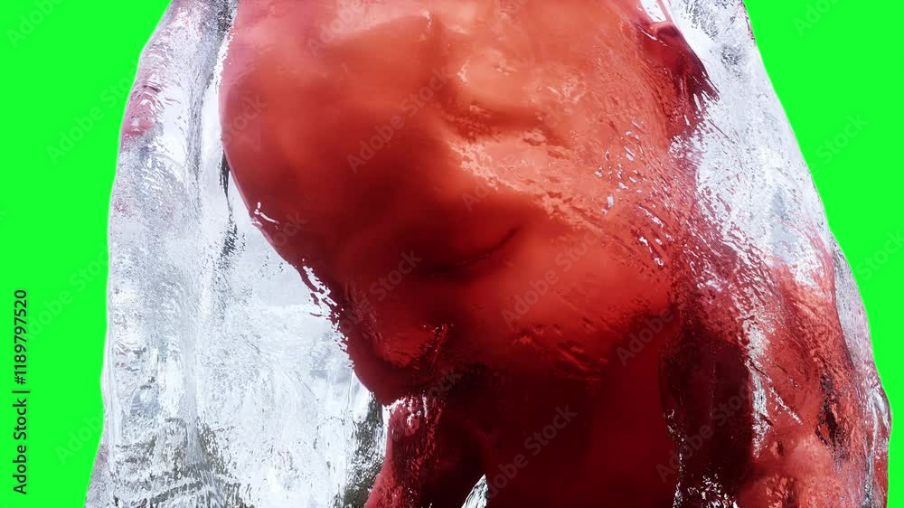 unborn baby fetus in amniotic sac. Realistic green screen 4k animation ...