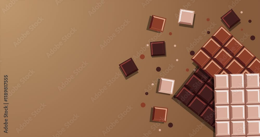 Chocolate bars animation. Realistic Chocolate Bar with Pieces. Milk ...
