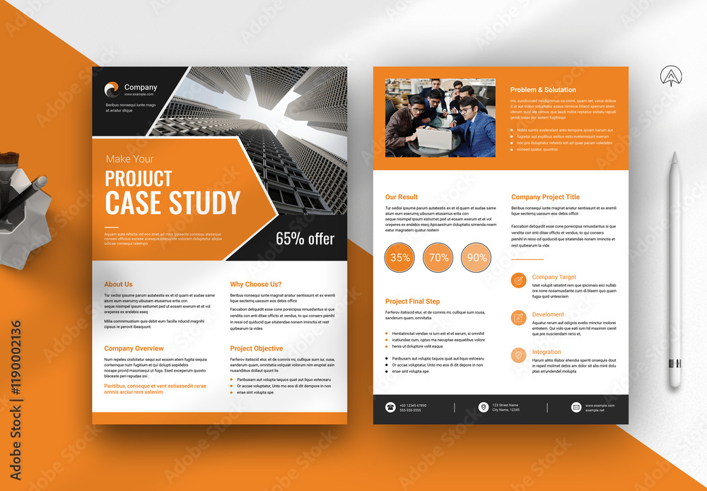 Project Case Study Flyer Template Stock Template | Adobe Stock