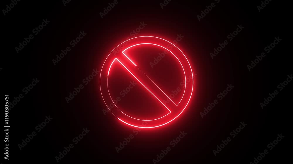Prohibition, forbidden, or no entry sing red circle and line symbol ...