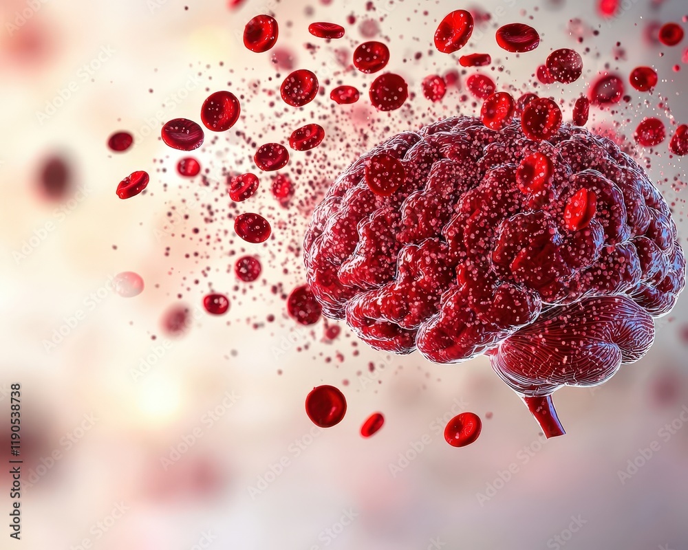 Poster Visual representation of blood clots forming in the brain ...