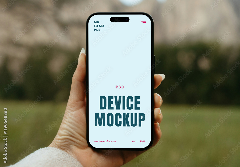 Hand Holding Mobile Mockup Stock Template | Adobe Stock