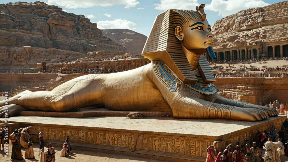 Giant sphinx statue in ancient Egypt, capturing the essence of ...