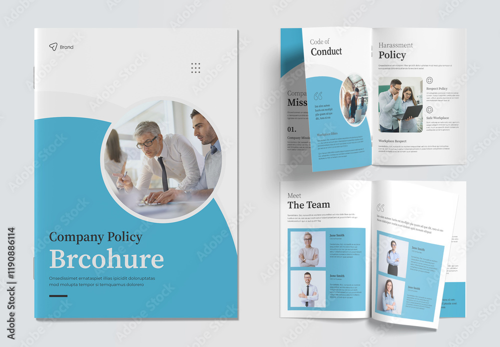 Company Policy Brochure Layout Stock Template | Adobe Stock