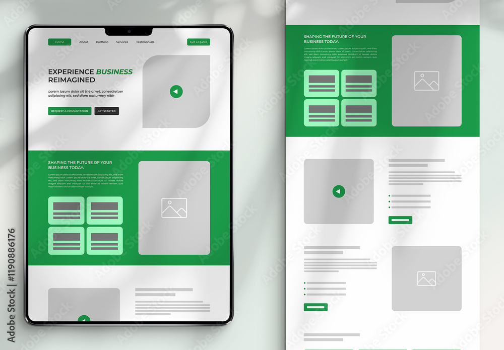 Flowchart Wireframe Layout Stock Template | Adobe Stock