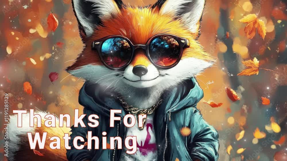 A charming fox character embodies autumn with fashion and flair. thanks ...