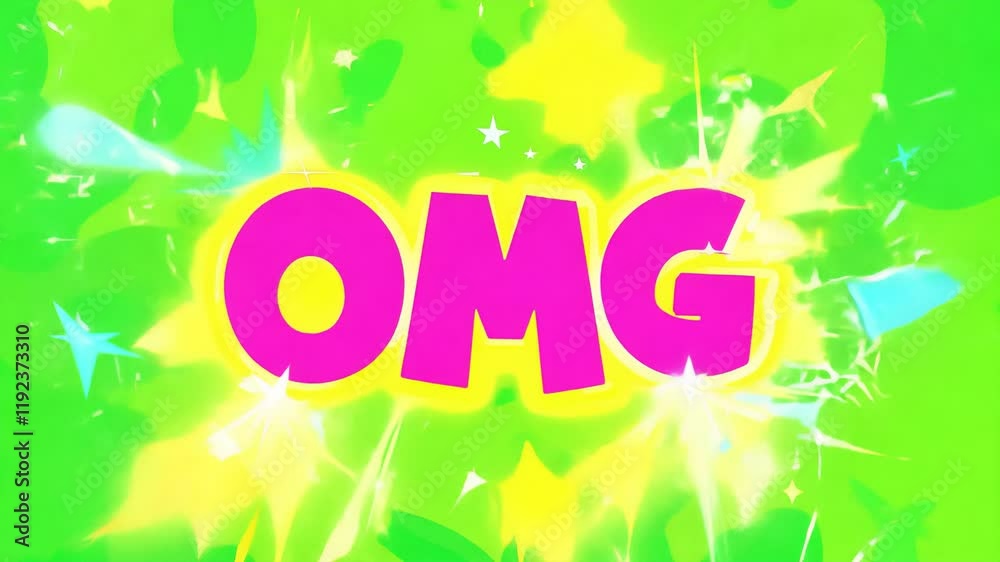 OMG in comic style animation text video 4K. Comic text blust animation ...