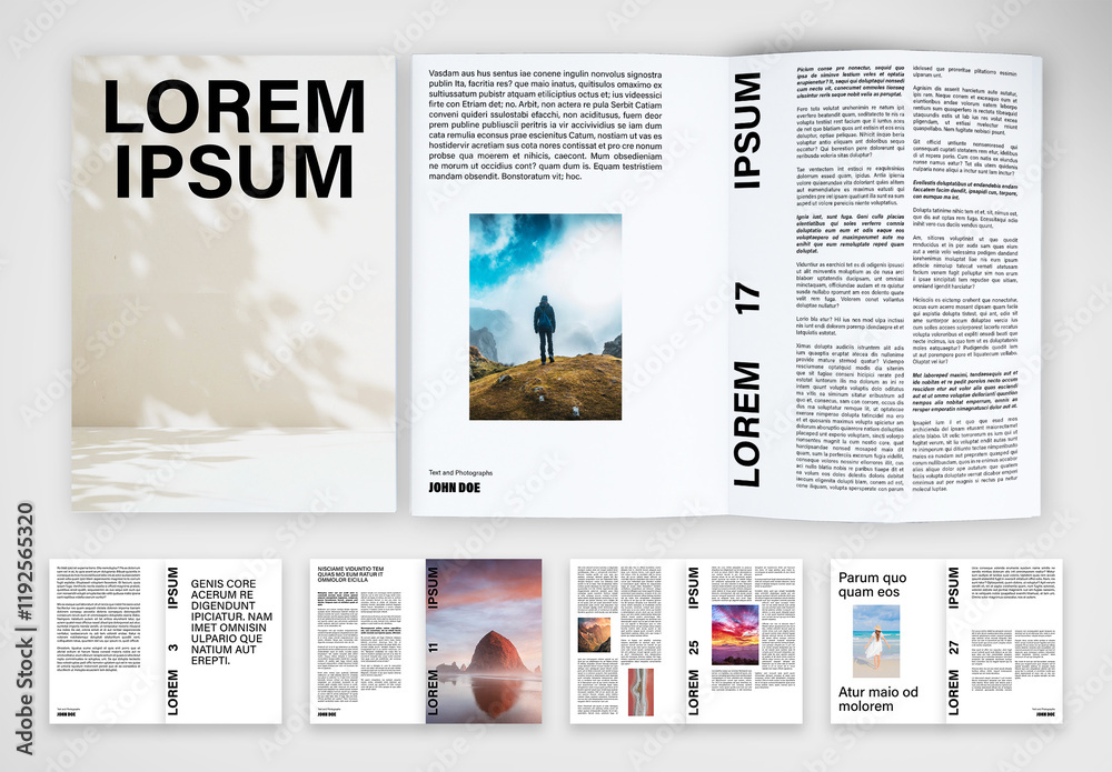 Structured Editorial Template with Creative Margins Stock Template ...
