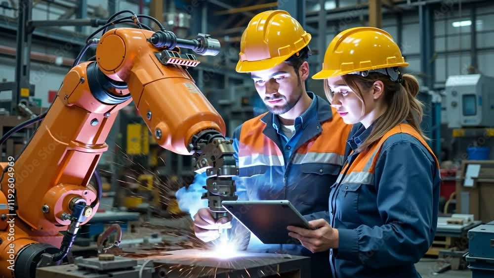 Engineer cooperation male and female technician maintenance control ...