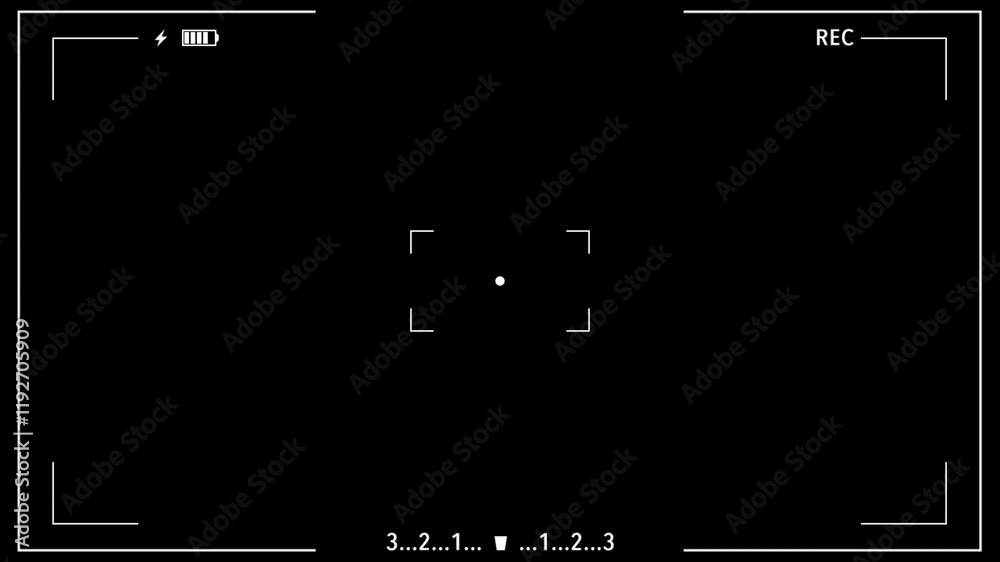 Video Camera Recording Screen Black Background HD Animation. Camera ...
