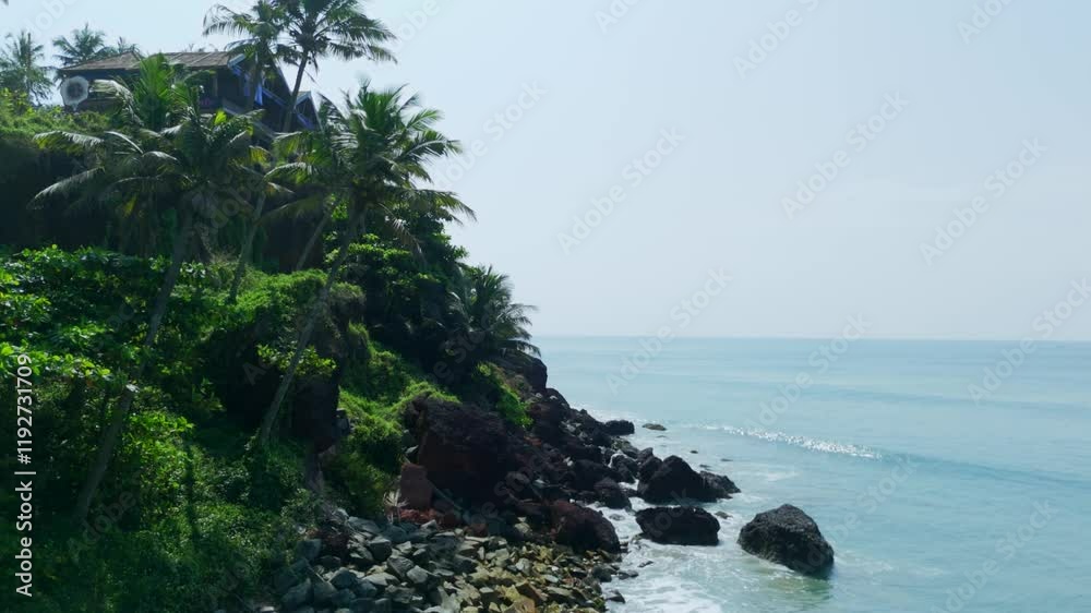 varkala Cliff , Main Varkala beach in kerala Stock Video | Adobe Stock