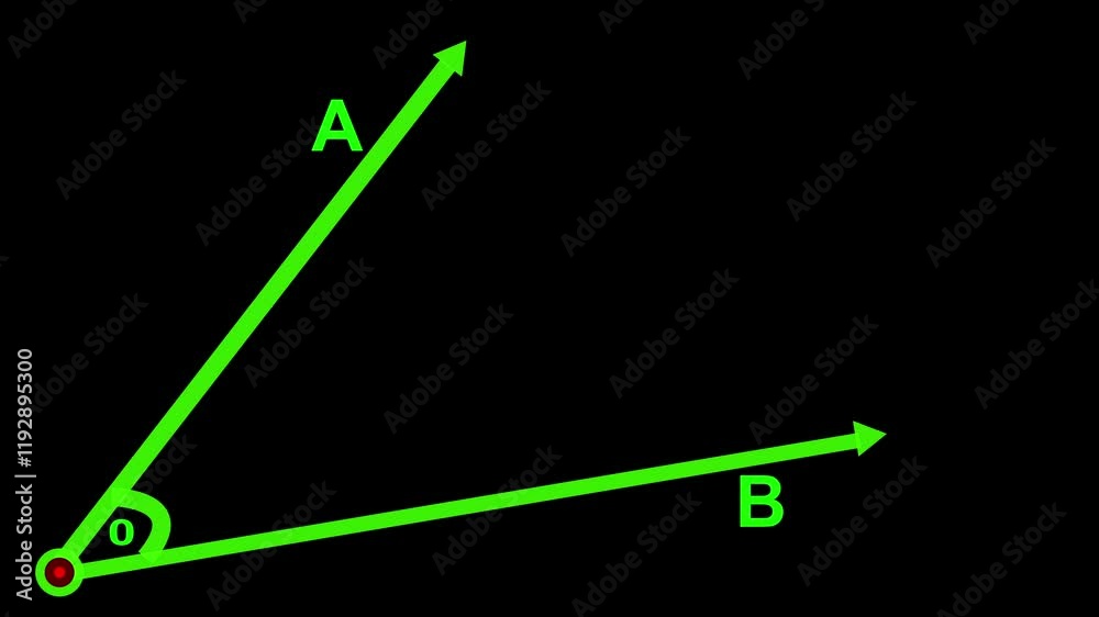 60 degree acute angle teaching measurement animation, alpha channel ...