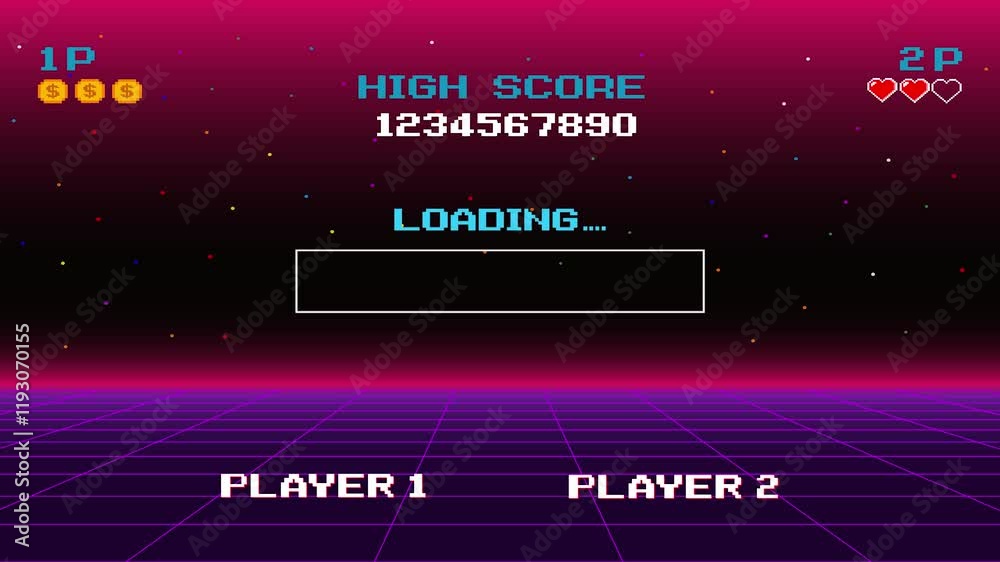 LOADING. pixel art .8 bit game. retro game. for game assets. Retro ...