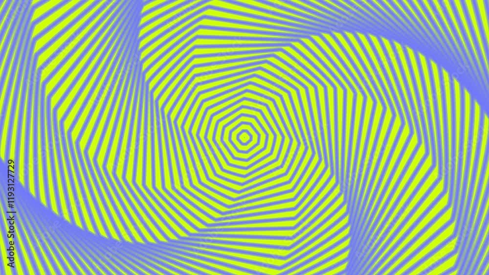 Vivid optical illusion 3d animation with blue shaded 4 sided polygon ...